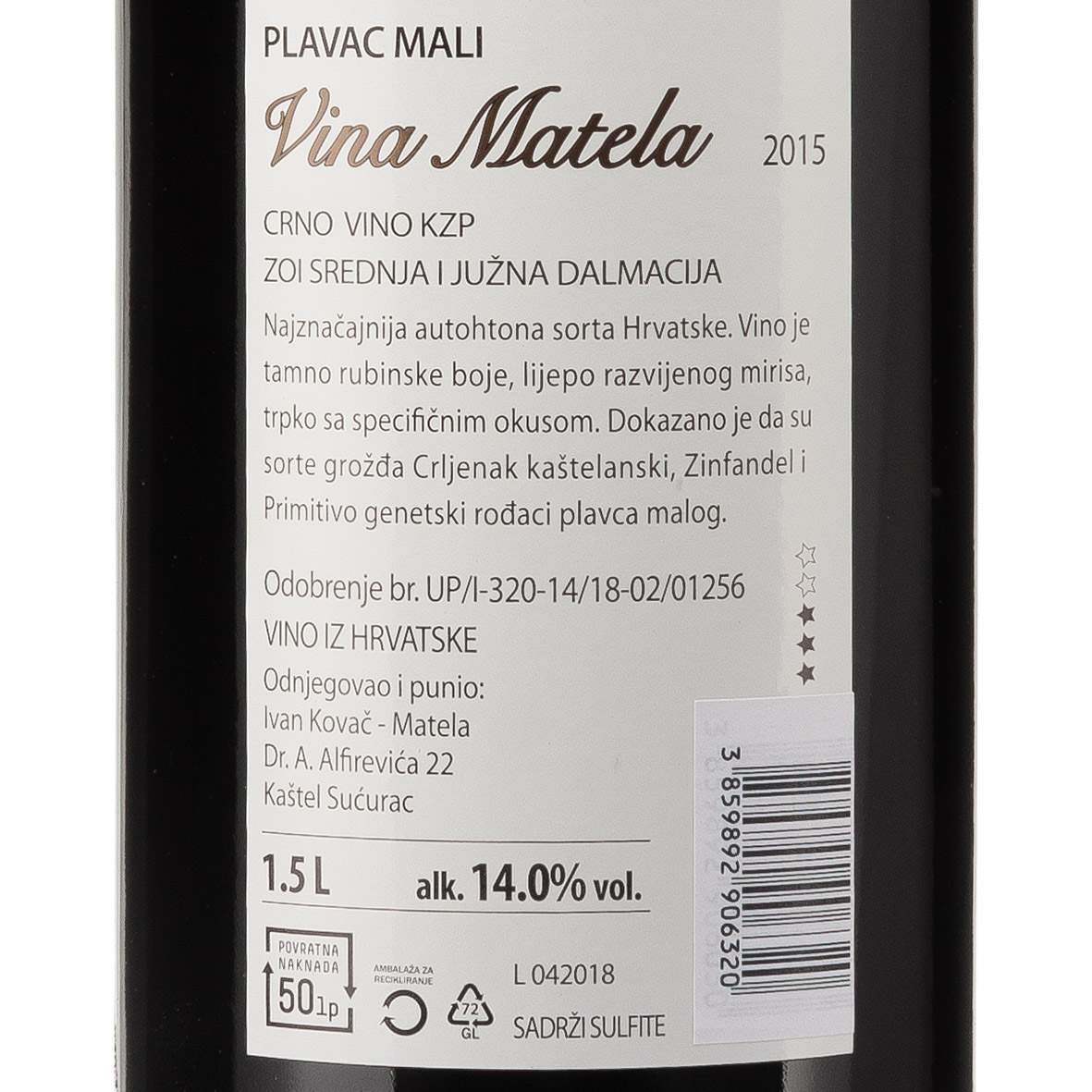 Vrutak | *MATELA PLAVAC MALI 1.5L ZOI SUHO 2015