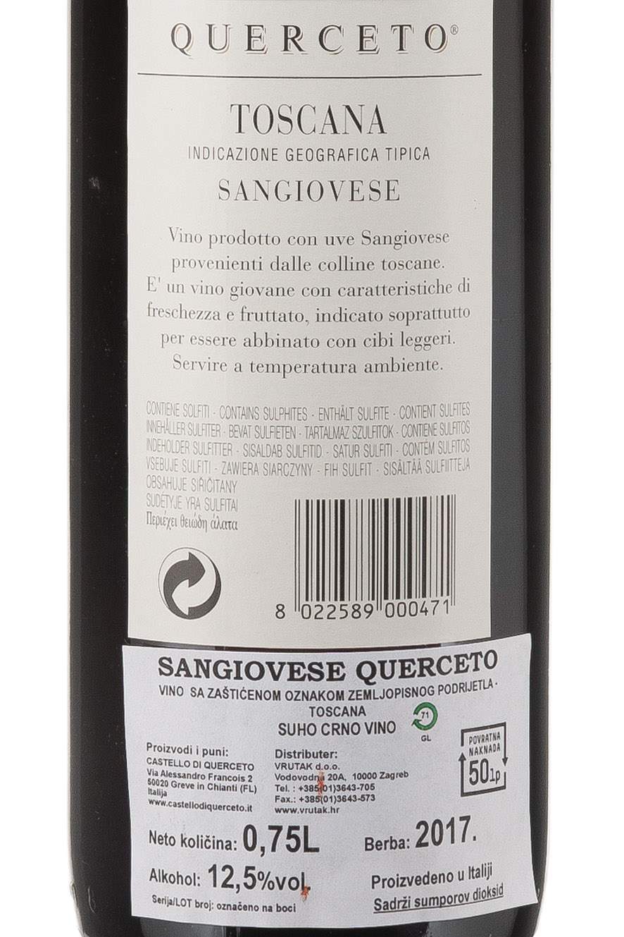 Vrutak | *SANGIOVESE QUERCETO IGT 0.75L ZP SUHO 2024 -6/1-