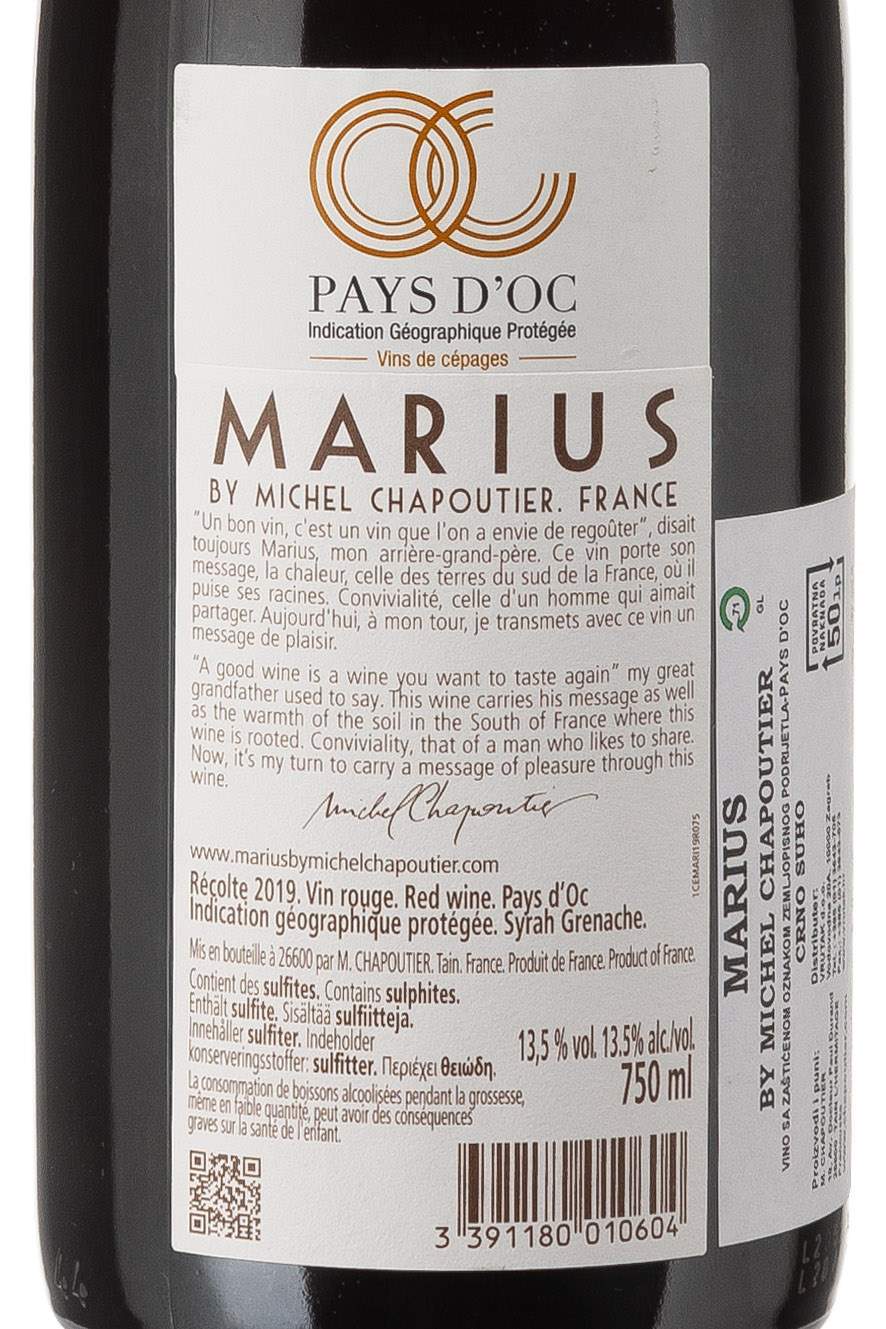 Vrutak | *MARIUS ROUGE M.CHAPOUTIER 0.75L ZP SUHO 2024. -6/1-