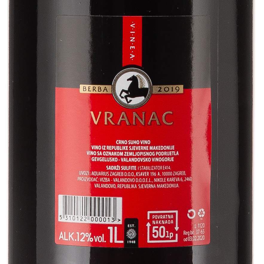 Vrutak | *VRANAC VINEA 1L STAKLO ZP SUHO 2022 -6/1-