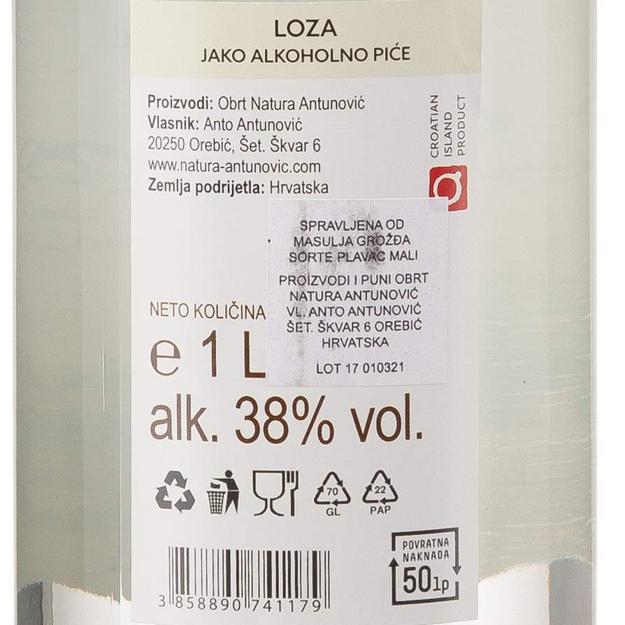 Vrutak | *RAKIJA LOZA ANTUNOVIĆ 1L RAKIJA -6/1-