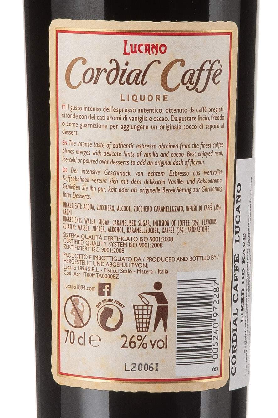 Vrutak | *LIKER CAFFE LUCANO 0,7L -6/1- 26%