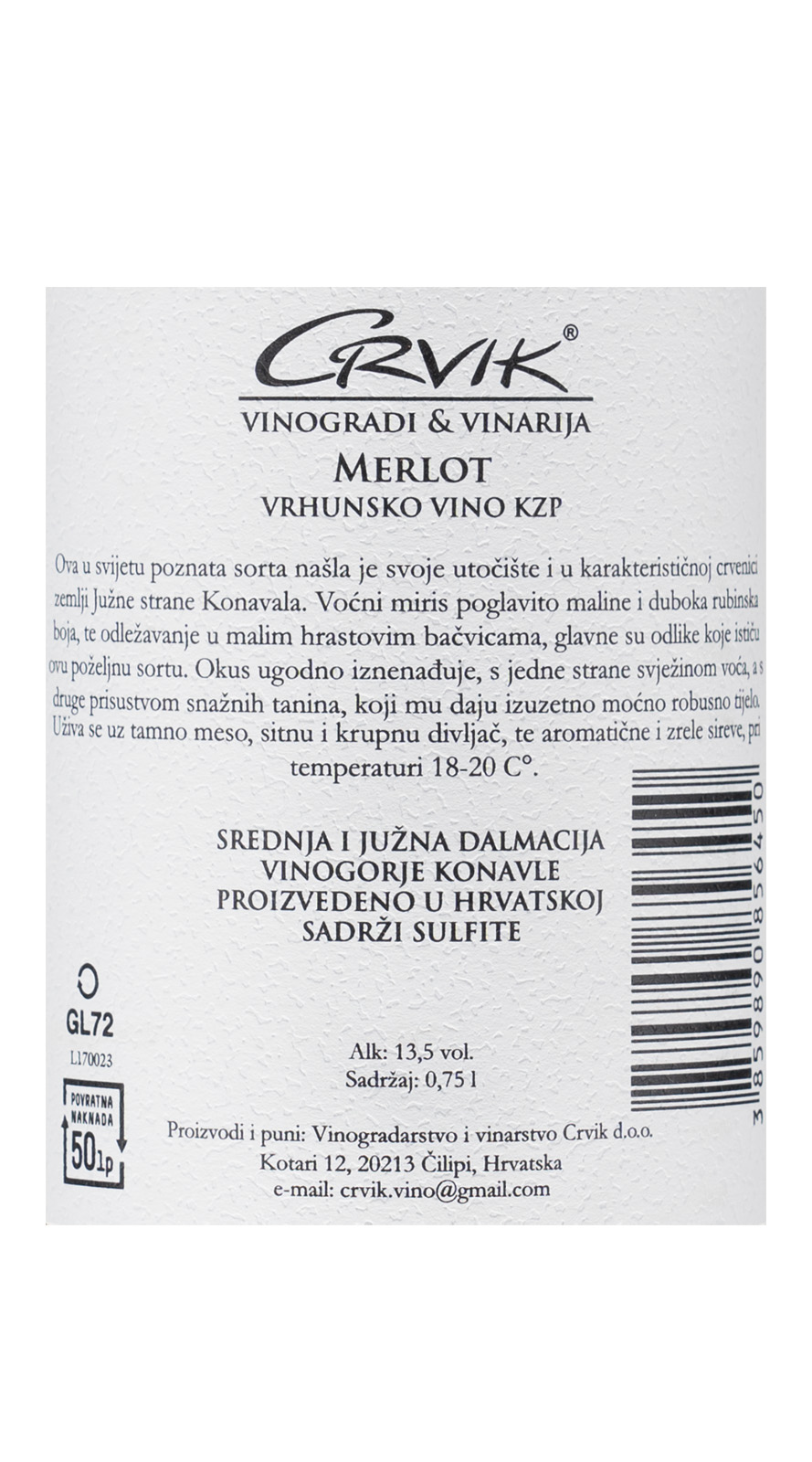 Vrutak | N-*MERLOT NEGROMANT CRVIK 0.75L VRH SUHO 2022 -6/1-