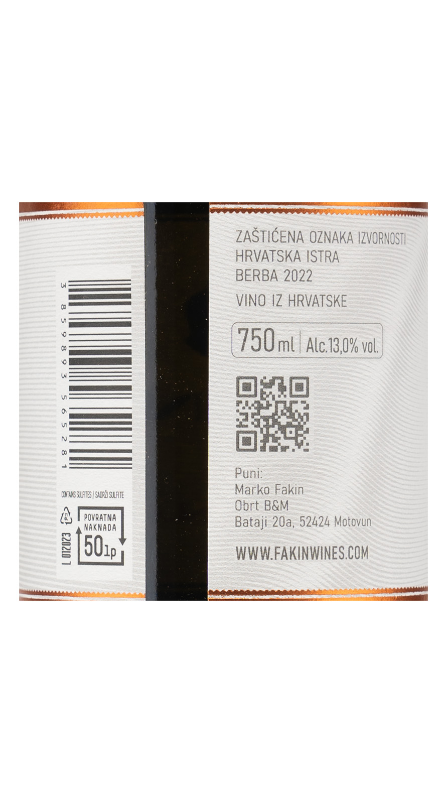 Vrutak | *CHARDONNAY FAKIN 0.75L ZOI SUHO -6/1- 2022