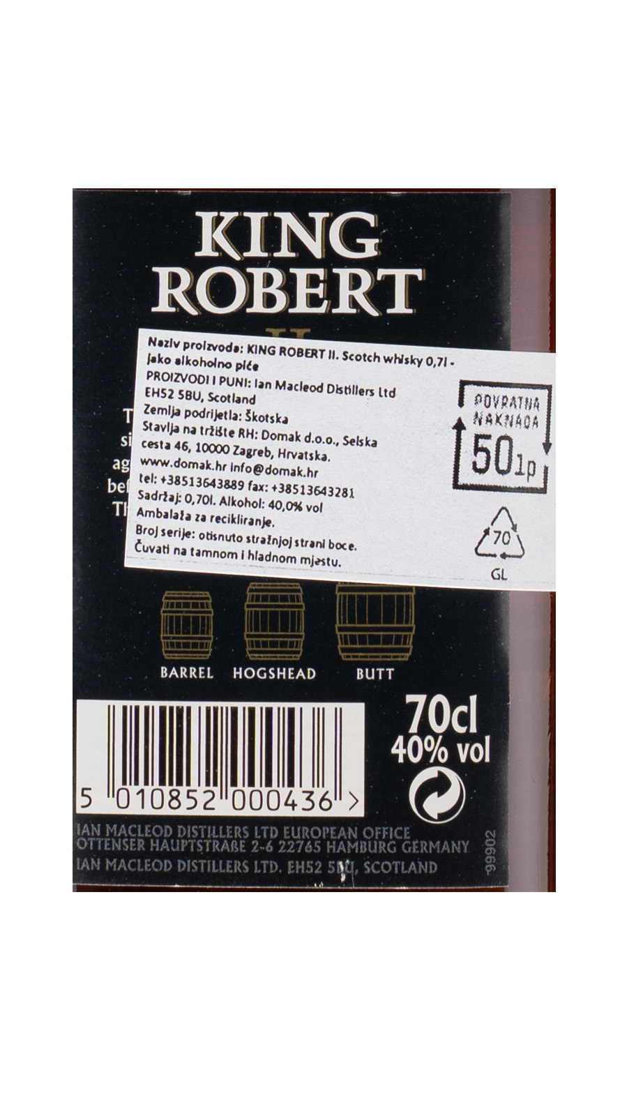Vrutak | *WHISKY KING ROBERT 0.7L BLENDED SCOTCH WHISKY