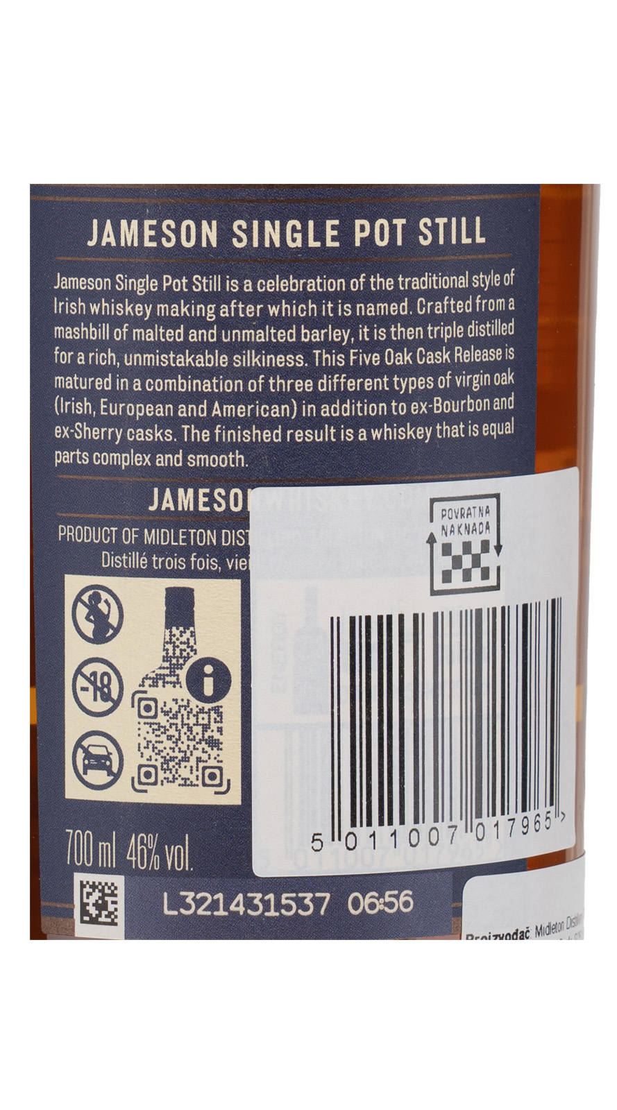 Vrutak | *WHISKEY JAMESON SINGLE POT STILL 0,7L